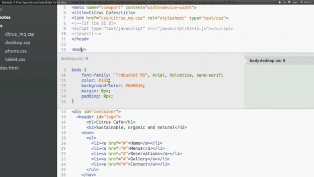 Brackets: A Free Open Source Code Editor for the Web
